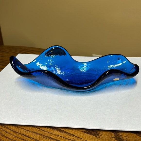 BLENKO | Art | Blenko Amorphic Freeform Cobalt Blue Amorphic Center ...